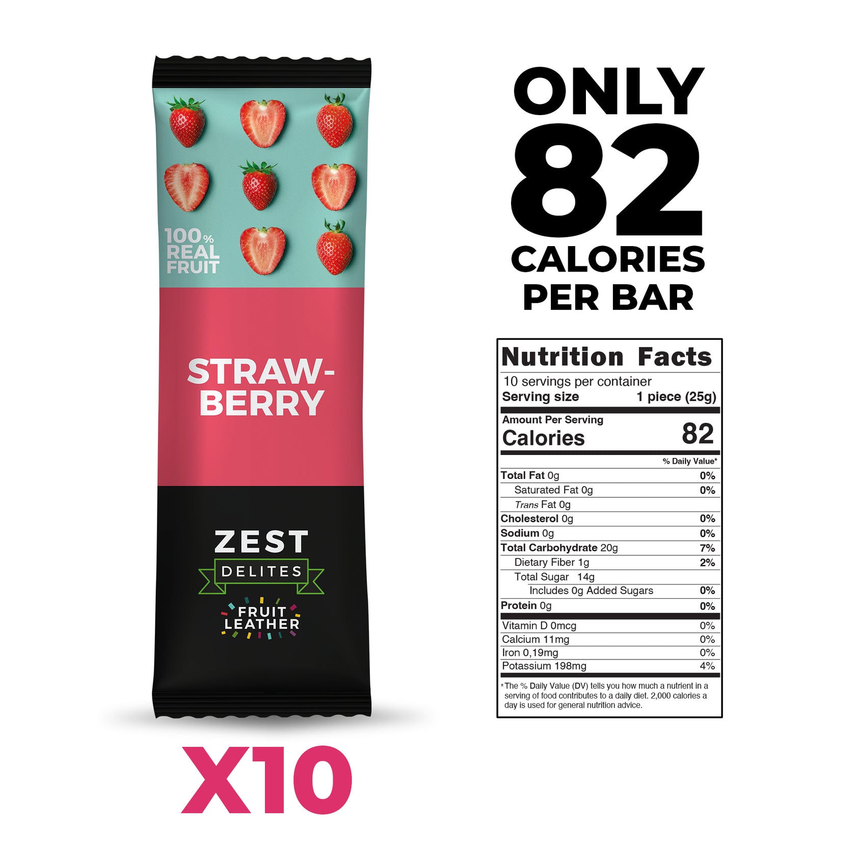 Fruit Leather Strawberry 10 Pack – ZestDelites